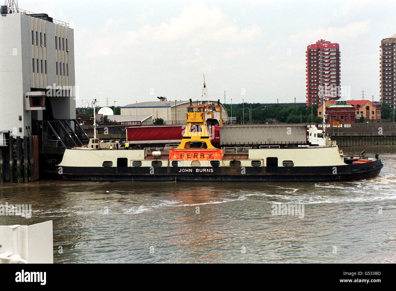 Woolwich Ferry London. The Woolwich Ferry on the river Thames, in ...