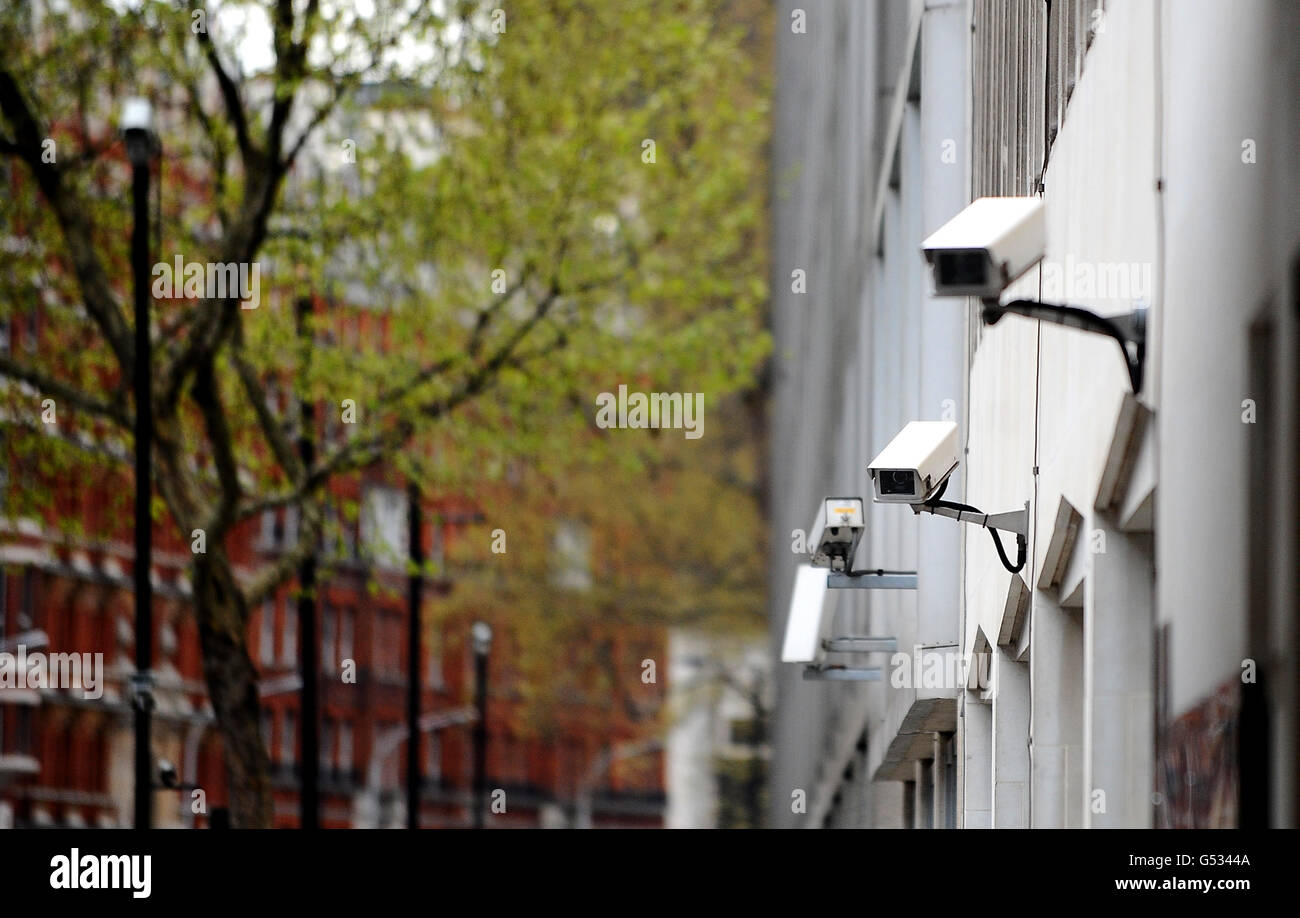 Stock picture cctv cameras on side building in central london hi-res ...
