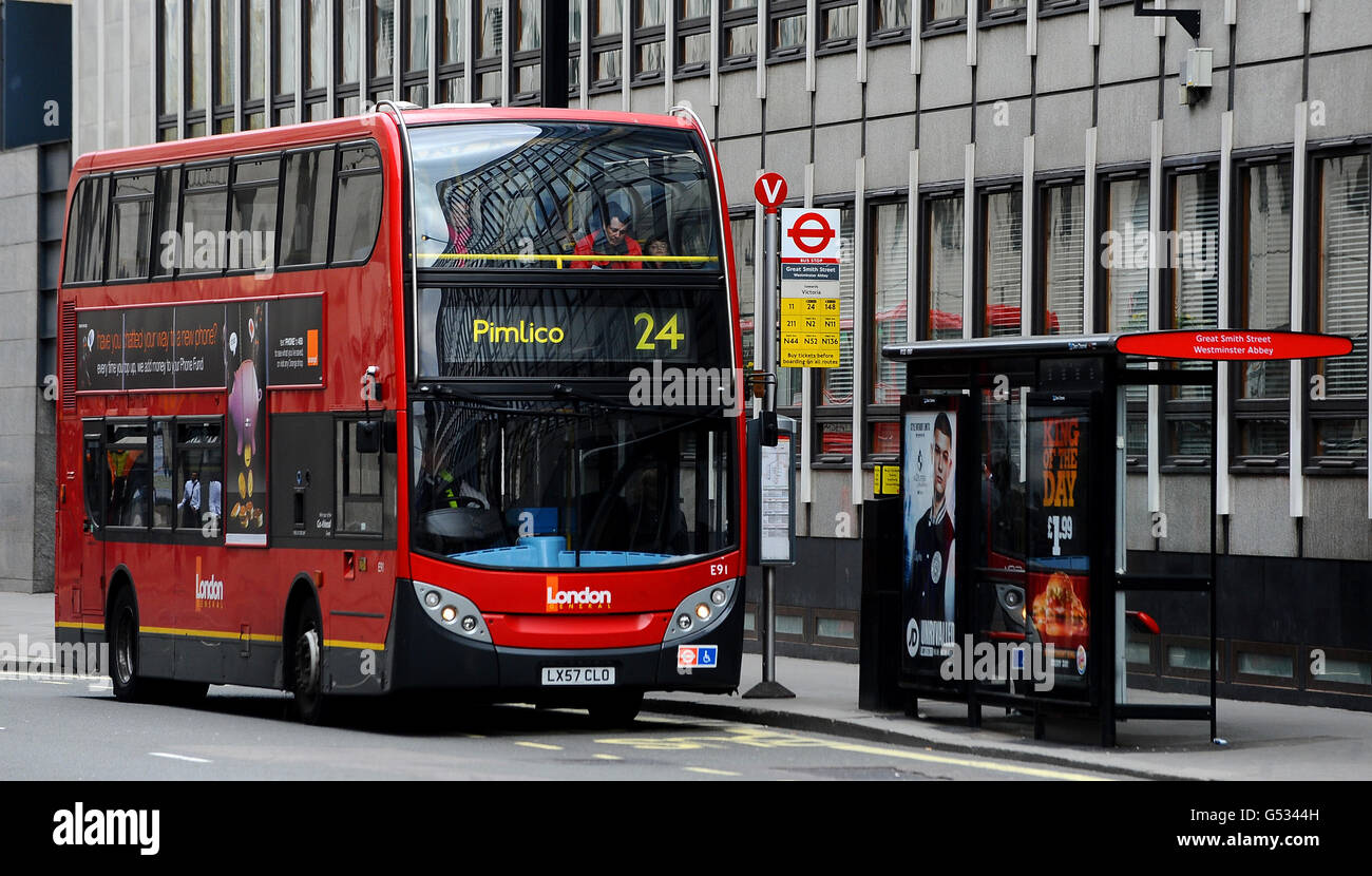Bus stock. A stock picture of a number 24 London double decker bus at a ...