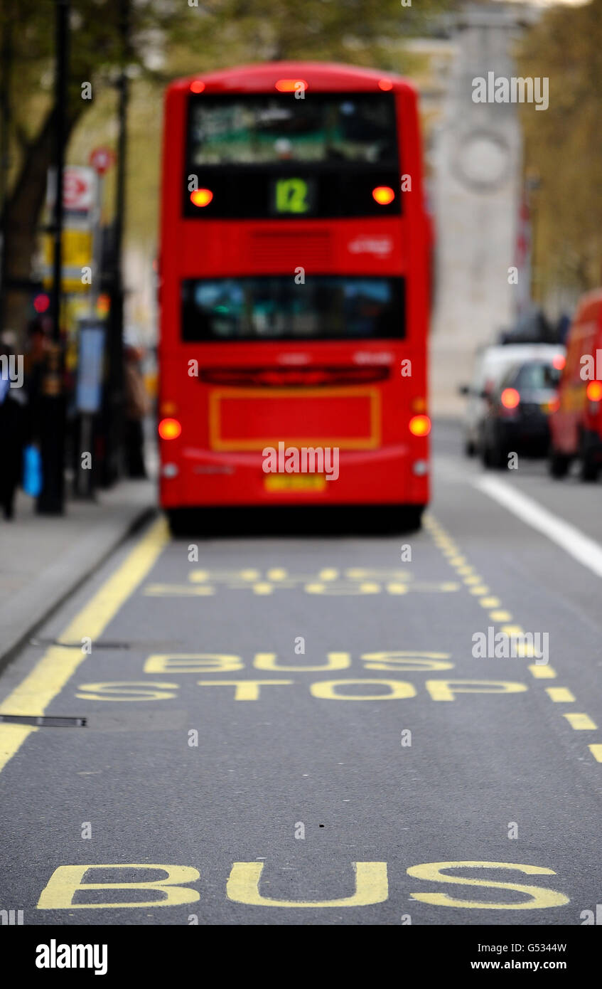 Bus stock. A stock picture of a bus leaving a bus stop on Parliament ...