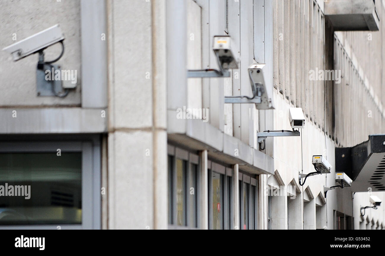 Stock picture cctv cameras on side building in central london hi-res ...