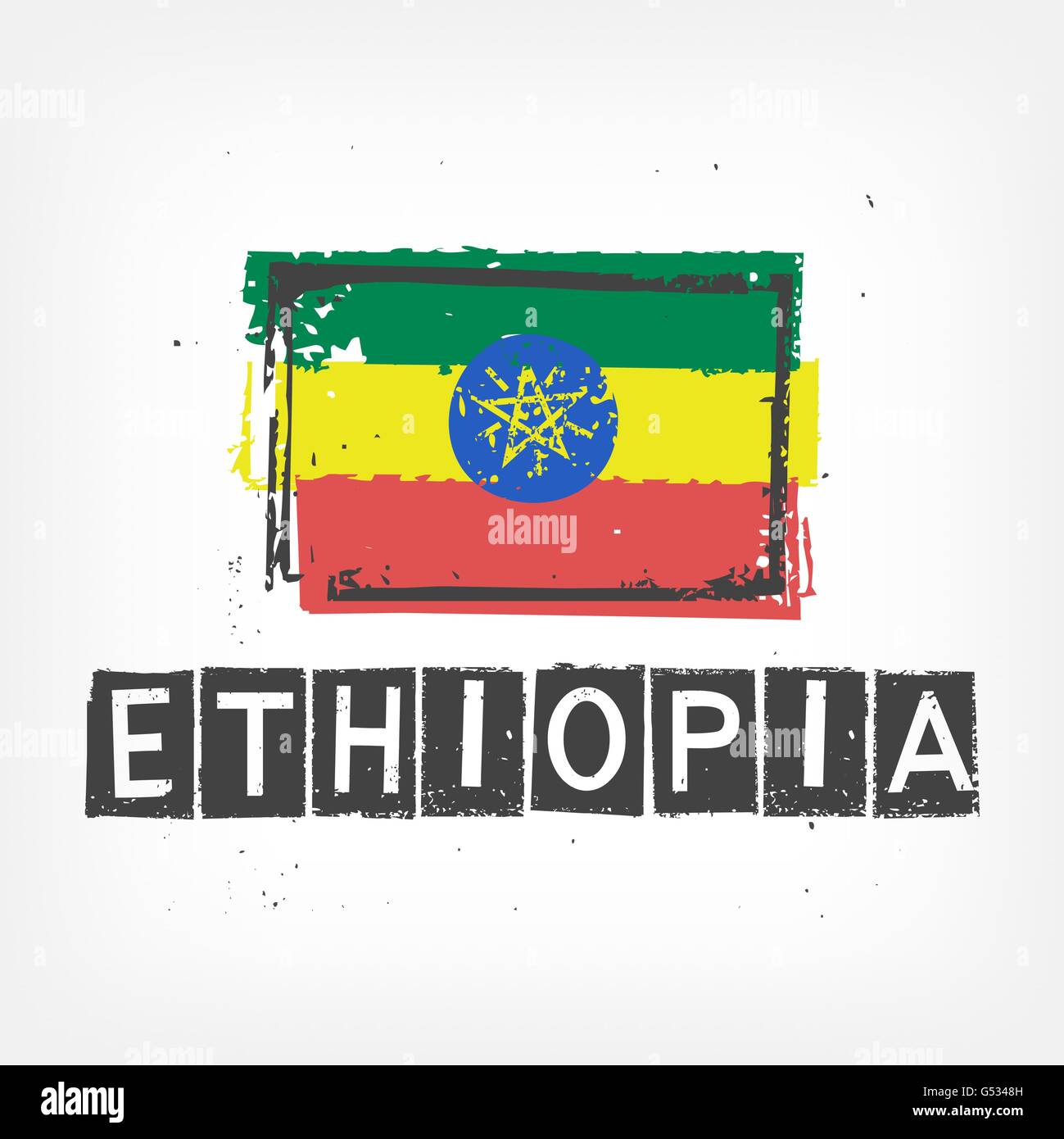 Flag ethiopia federal democratic Stock Vector Images - Alamy