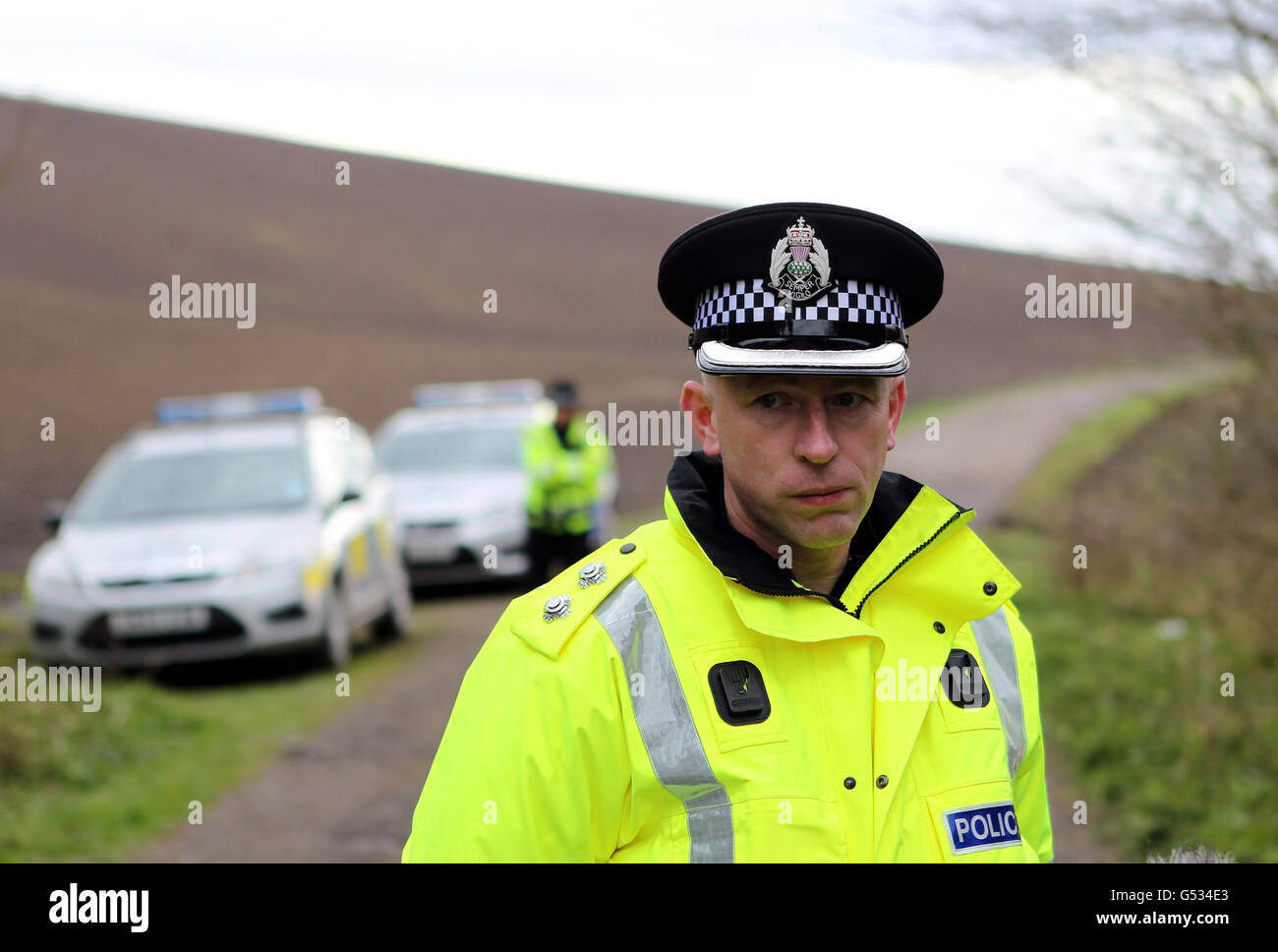 Inspector Mark Murphy speaks to the media at the scene of a microlight ...