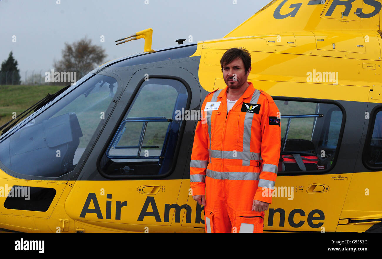Simon Le Bon at a photo call at Coventry Airpot today, where he is ...