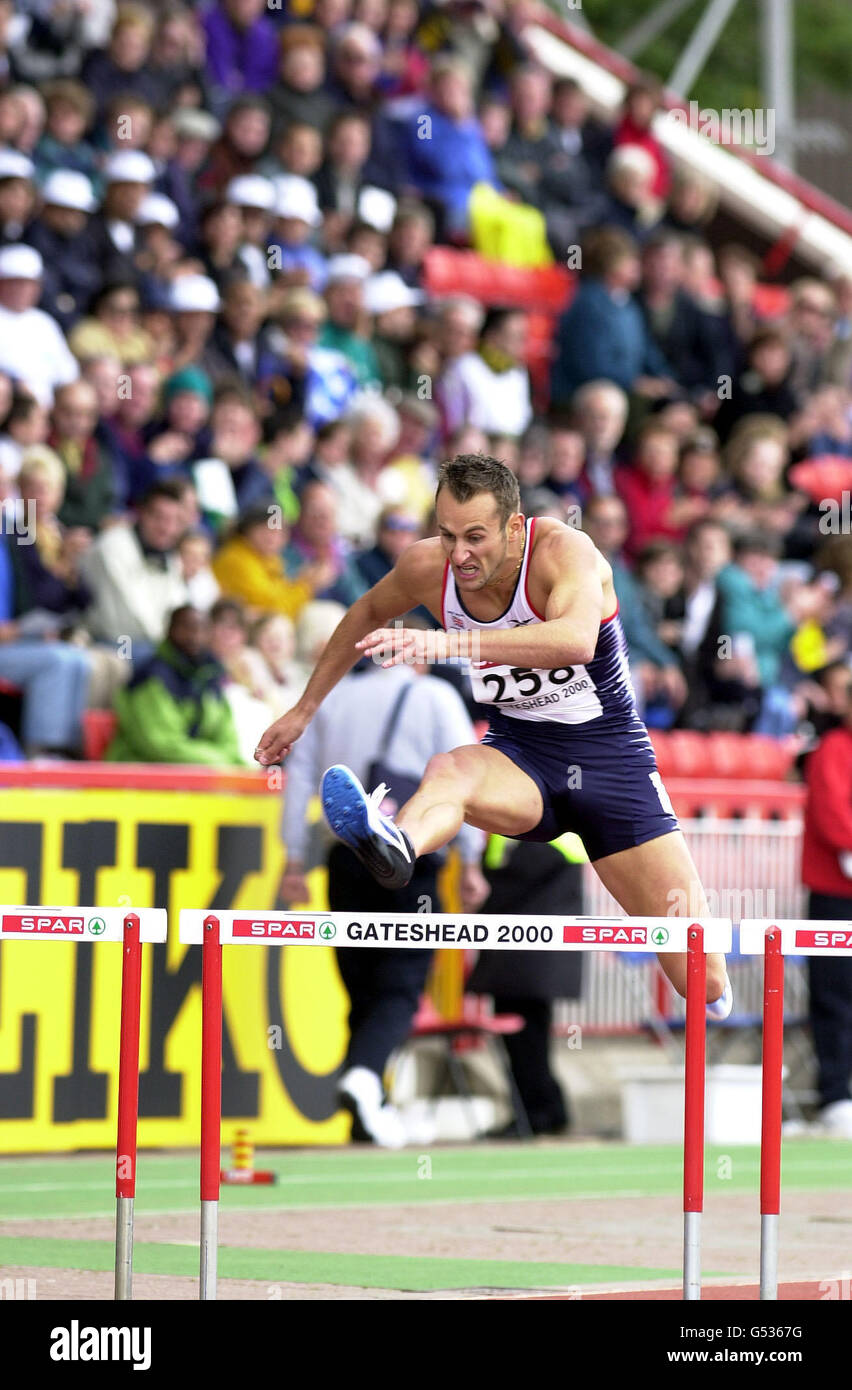 British athlete Chris Rawlinson in the 400m hurdles in the Spar ...