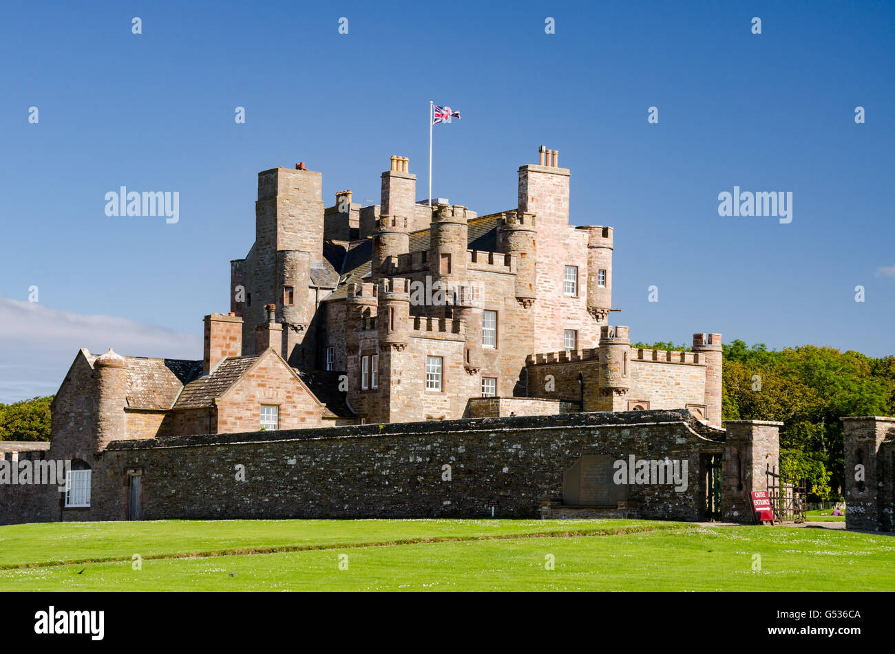 United Kingdom, Scotland, Highland, Thurso, View of Mey Castle, Castle ...