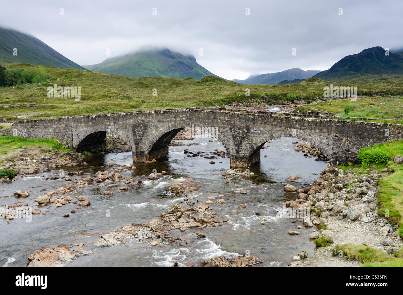 United Kingdom, Scotland, Highland, Isle of Skye, Sligachan Bridge ...