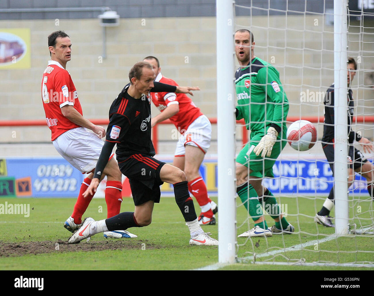 Swindon Town's Paul Benson scores the only goal of the game against ...