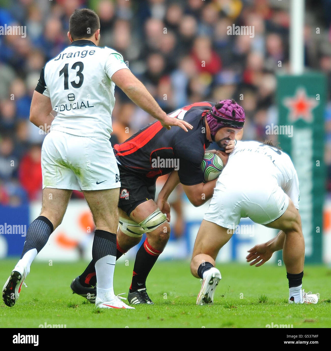 Edinburgh's Sean Cox tries to break away during the Heineken Cup ...