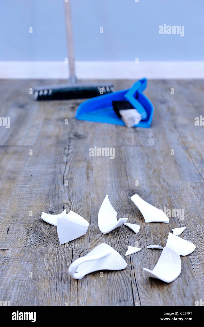 A studio photo of a broom cleaning up Stock Photo - Alamy