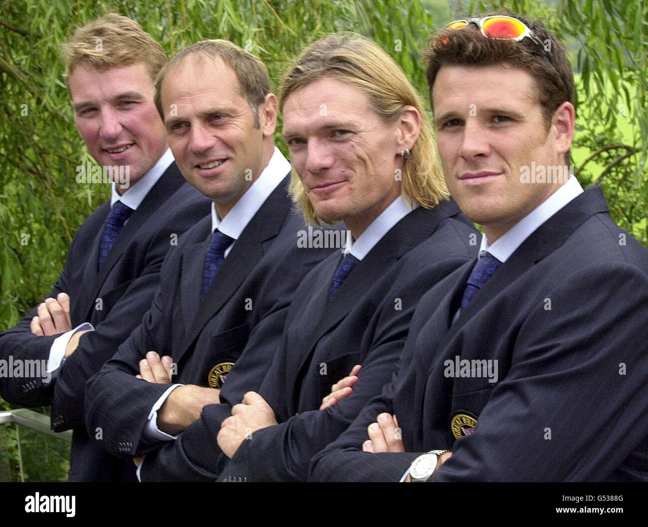 The Men's Olympic Rowing Squad coxless four at Henley . From left to ...