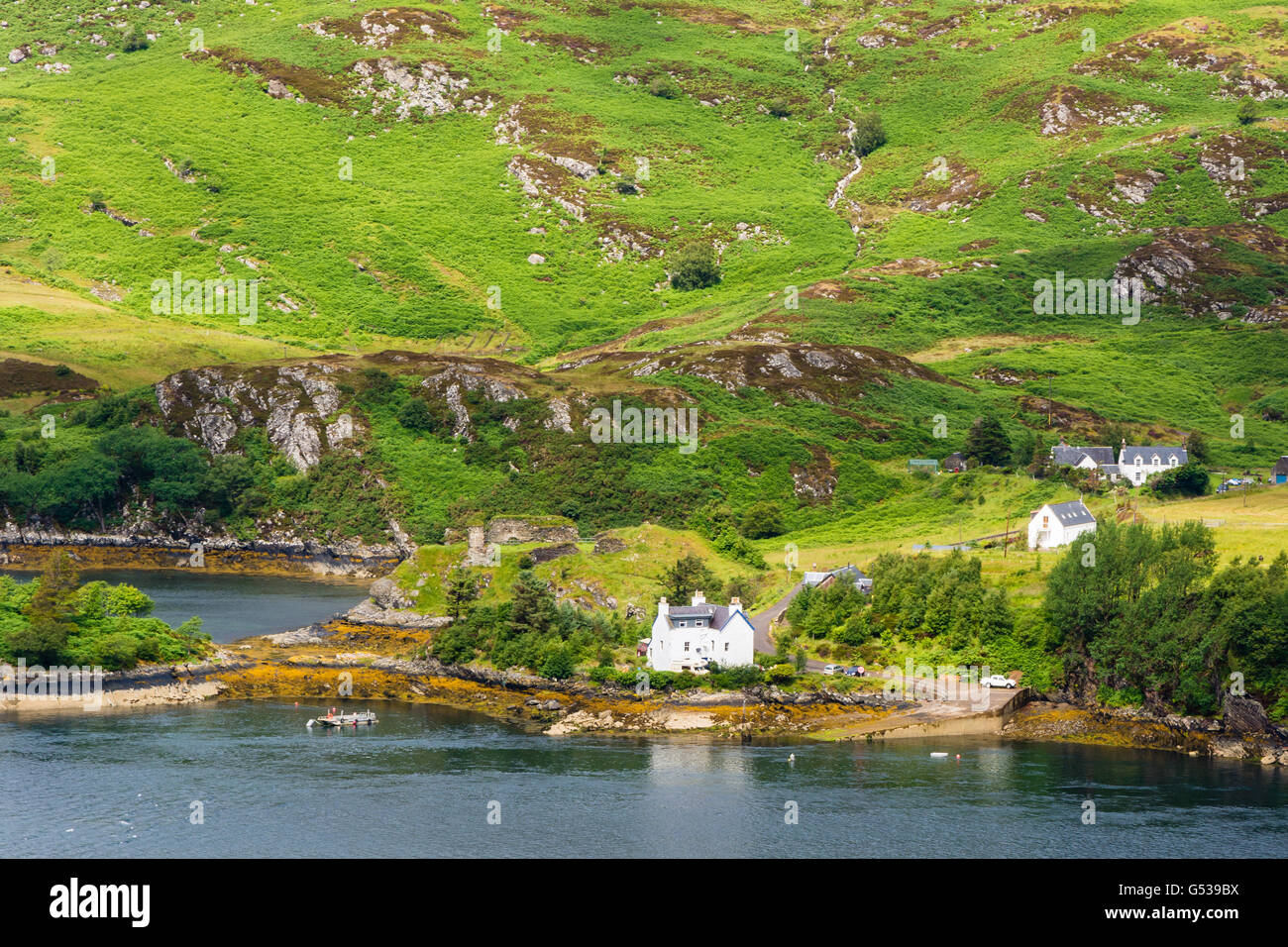 United Kingdom, Scotland, Highland, Strathcarron, Loch Carron Stock ...