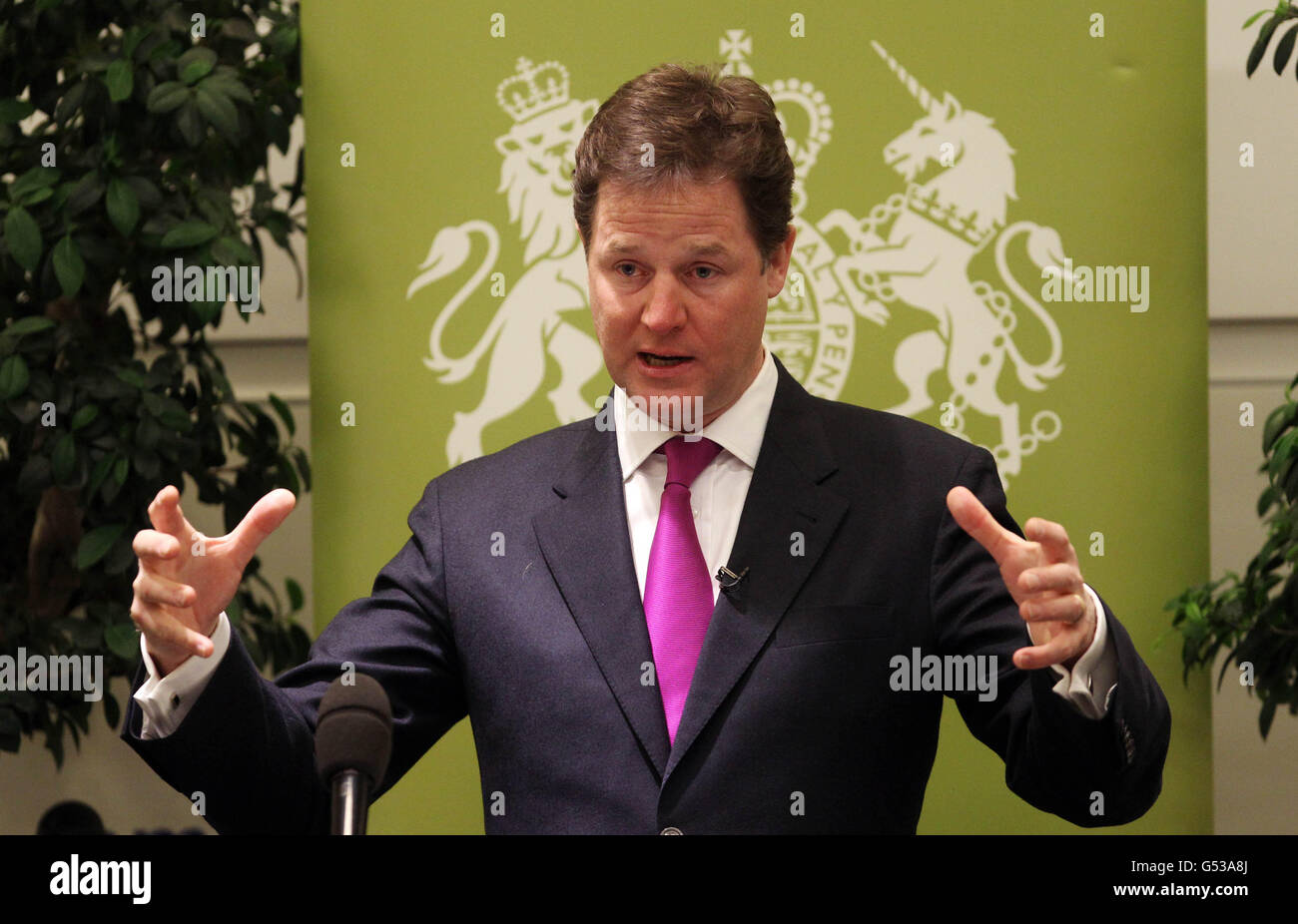 Nick Clegg speech Stock Photo - Alamy