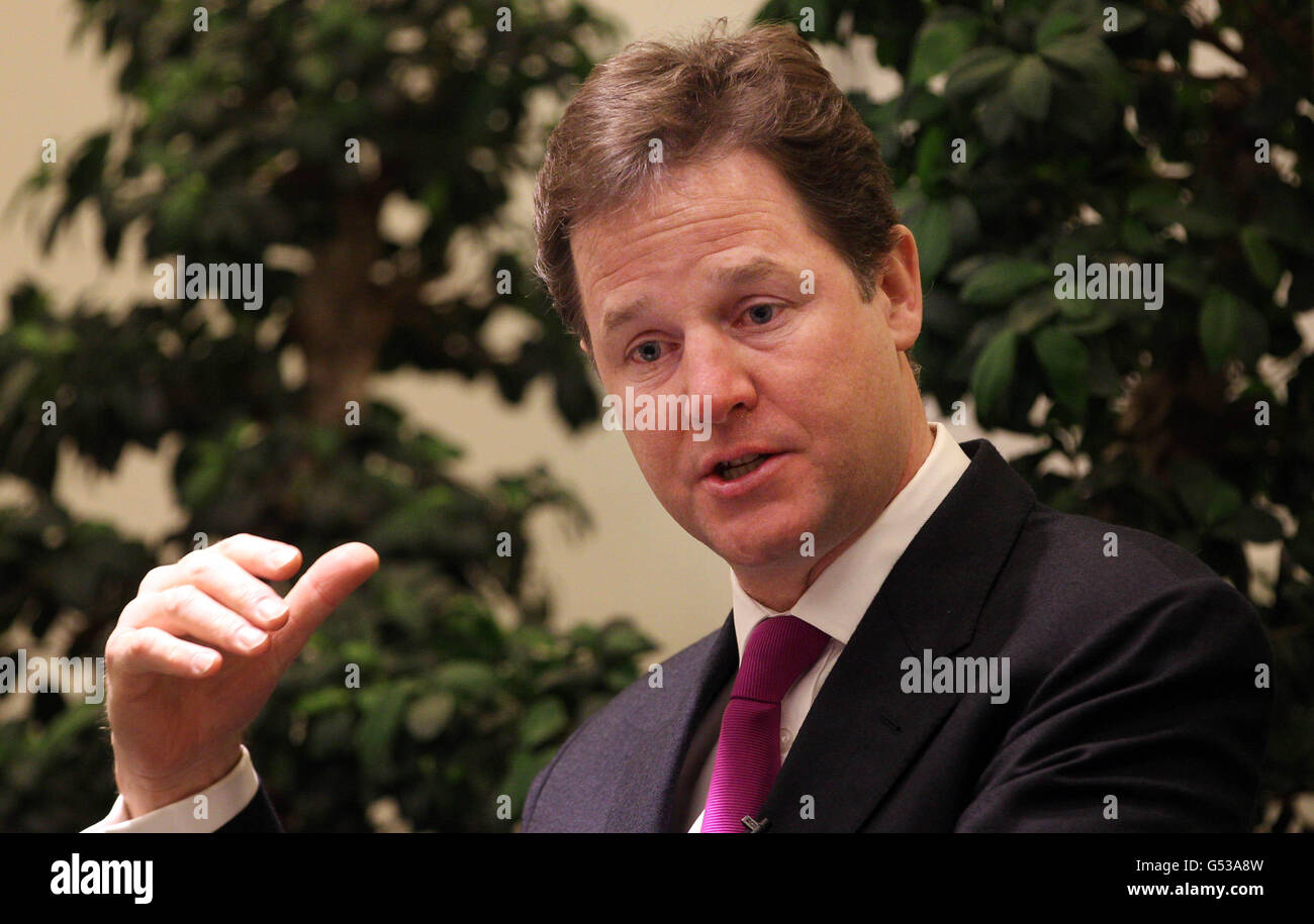 Nick Clegg speech Stock Photo - Alamy