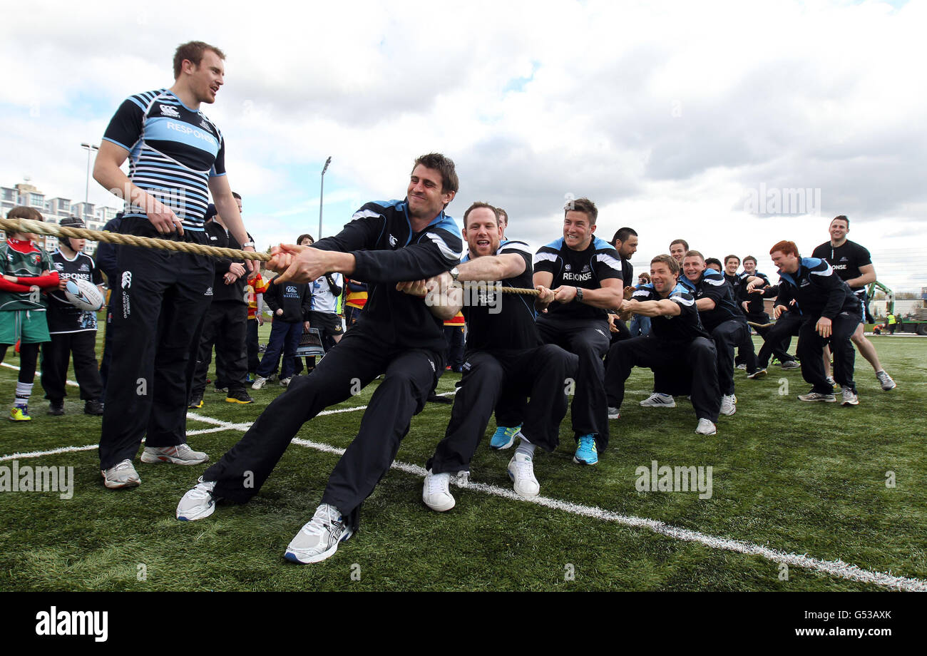 Glasgow Warriors Peter Murchie (front-pulling rope) during an Easter ... Glasgow Warriors Peter Murchie (front-pulling rope) during an Easter ...