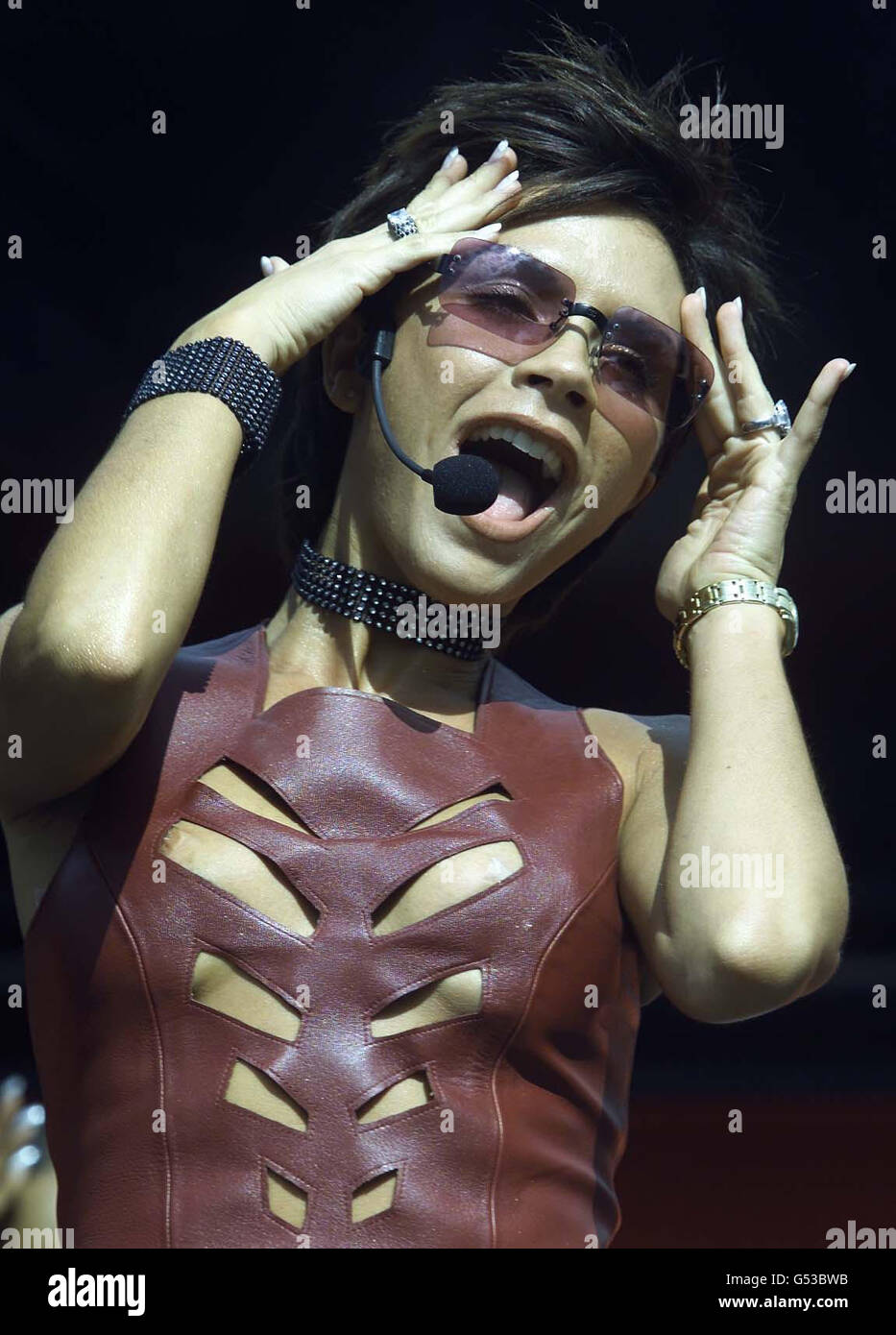 Posh Spice Radio 1 roadshow Stock Photo - Alamy