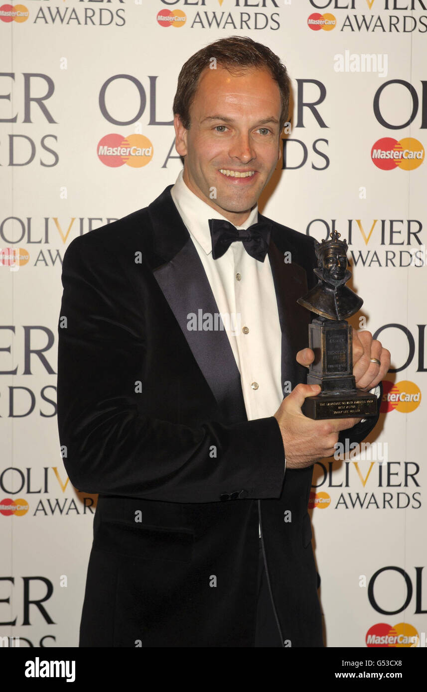 Winner of Best Actor Jonny Lee Miller at the Olivier Awards 2012, at ...