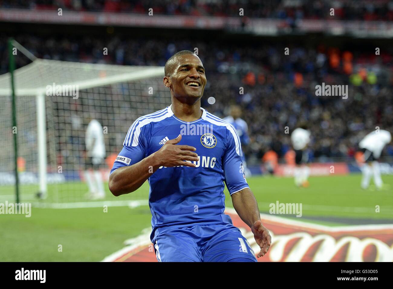 Chelseas florent malouda celebrates scoring his teams fifth goal hi-res ...