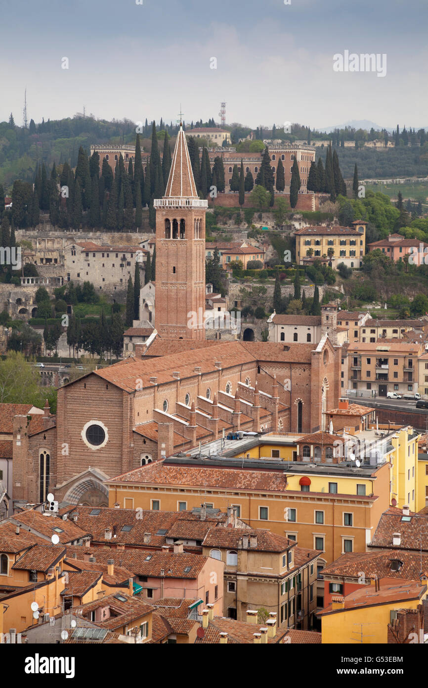 View from the Torre dei Lamberti, Lamberti Tower, across town with the ...