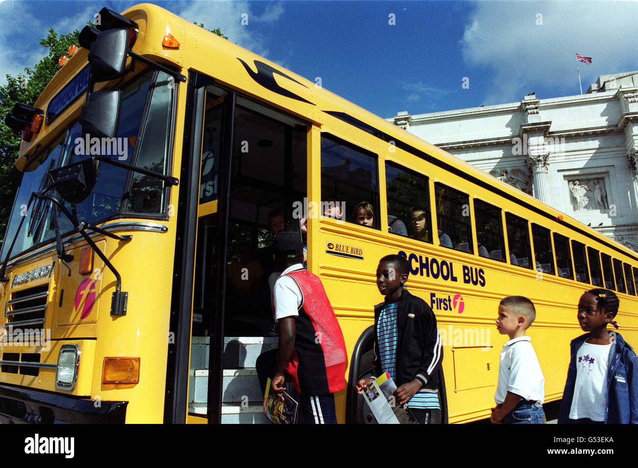 Yellow school bus Stock Photo - Alamy