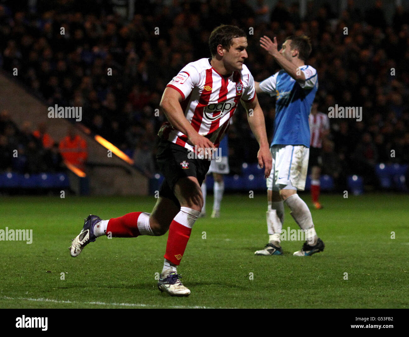 Southampton's Billy Sharp is celebrates scoring their third goal of the ...