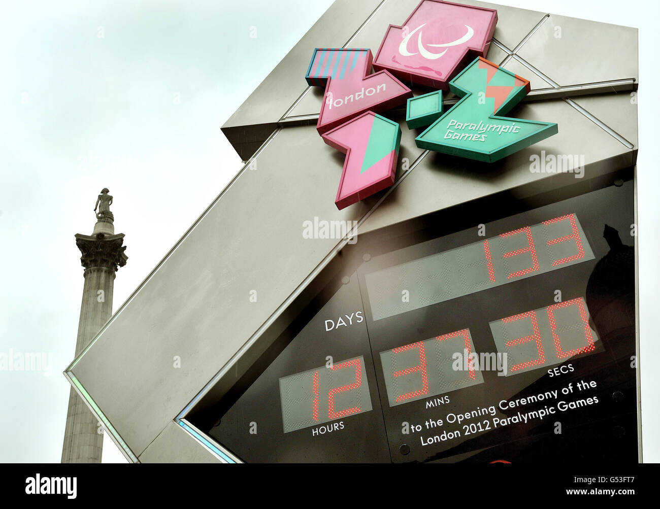 The paralympic countdown clock in trafalgar square hi-res stock ...