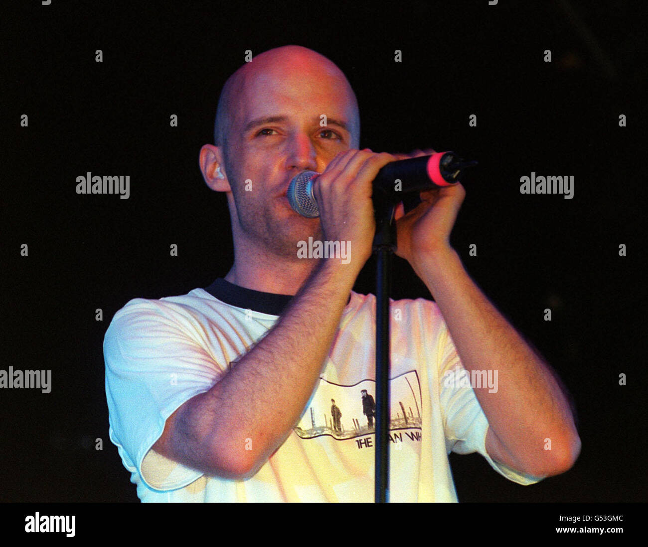 Musician moby performing on stage v2000 music festival in chelmsford hi ...