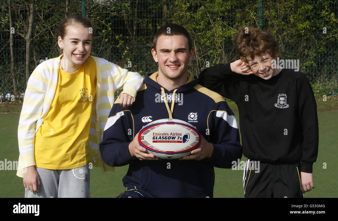 Scotland 7s player adam ashe returns to his former school hi-res stock ...