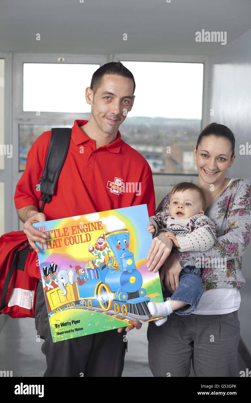 Postman Chris Howarth, 11 month old Finley Theobald and Marie Eaton ...