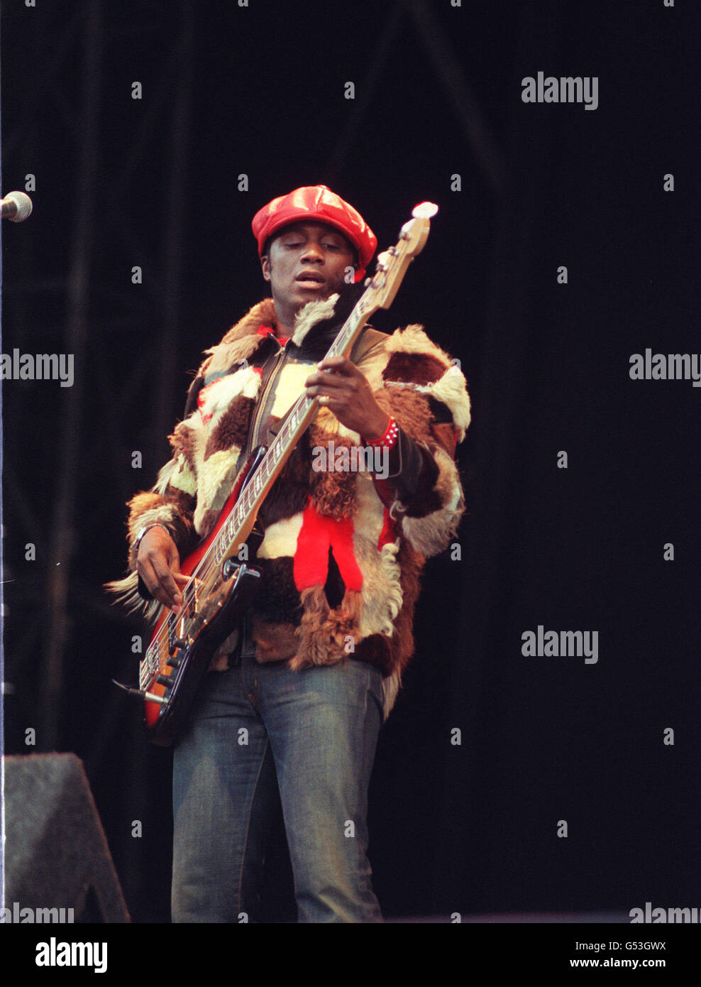 Andrew Levy bass player with the band The Brand New Heavies performing ...