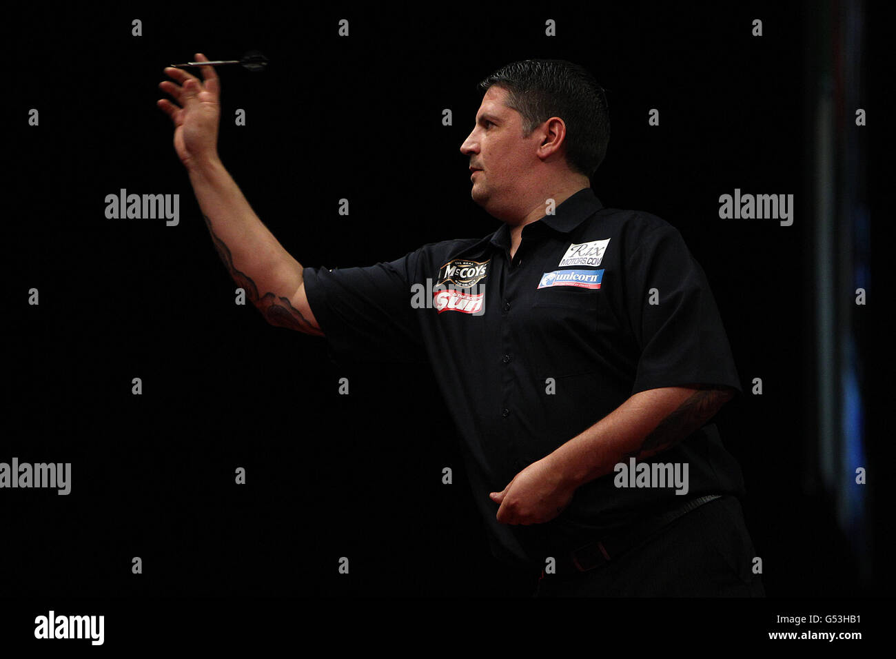 Darts - McCoys Premier League Darts - Motorpoint Arena. Gary Anderson ...