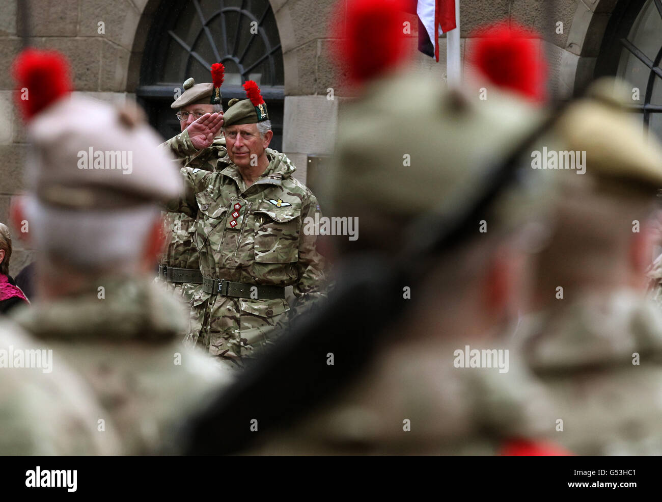 Charles attends black watch parade hi-res stock photography and images ...