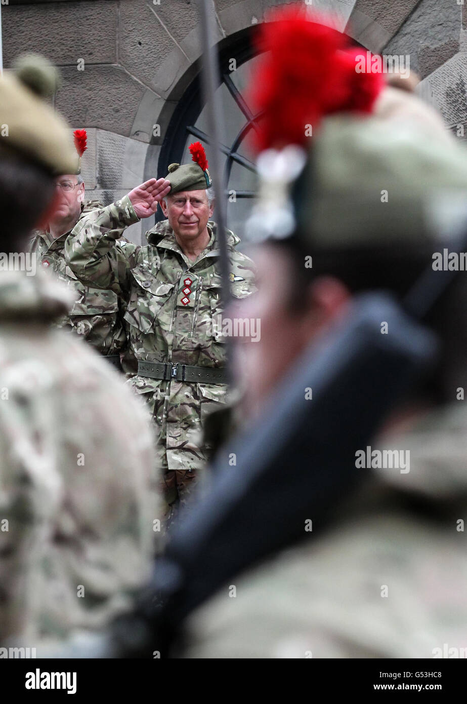 Charles attends black watch parade hi-res stock photography and images ...
