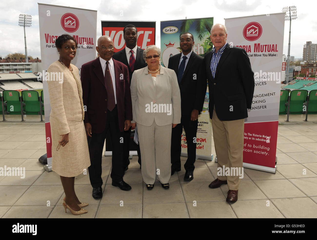 Jamaica 50 Cricket Launch (L-R) Mrs Delores Cooper (Director, Victoria ...