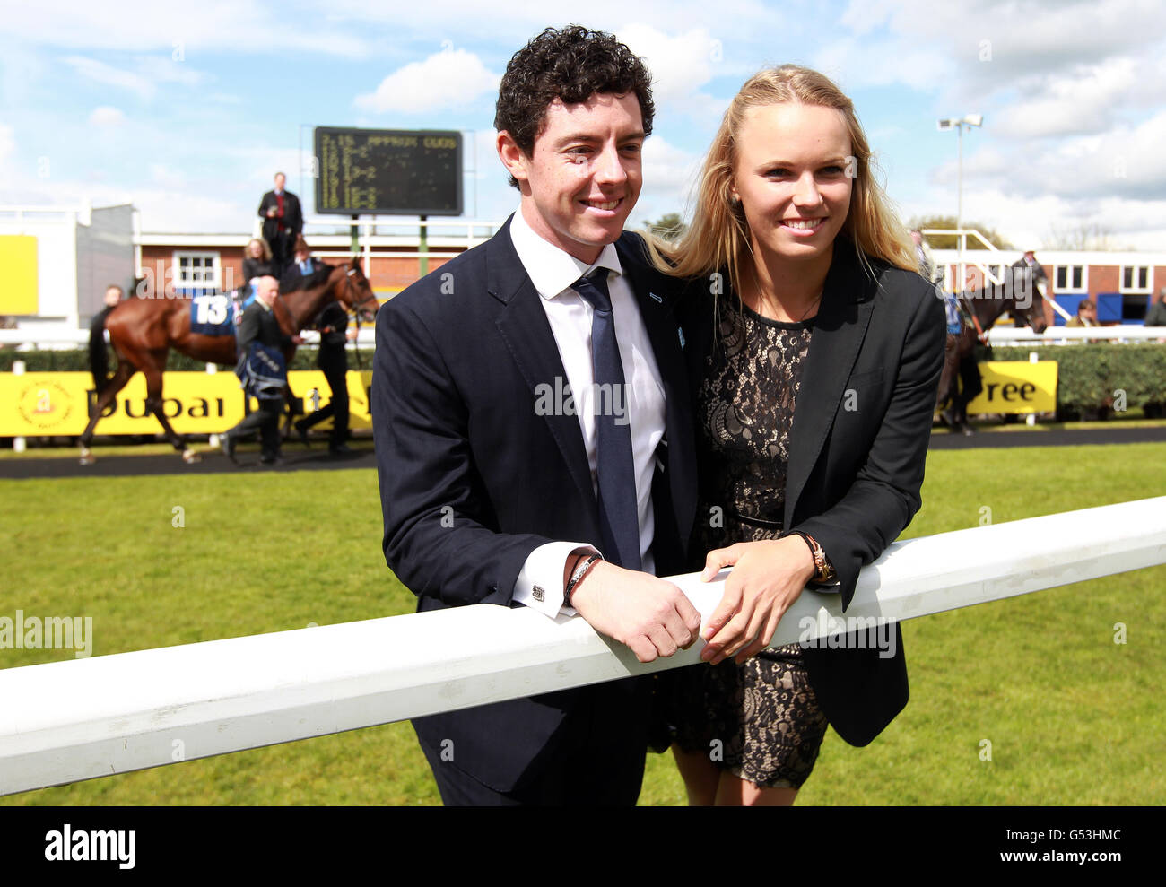 Golfer Rory McIlroy with his girlfriend and tennis player Caroline ...