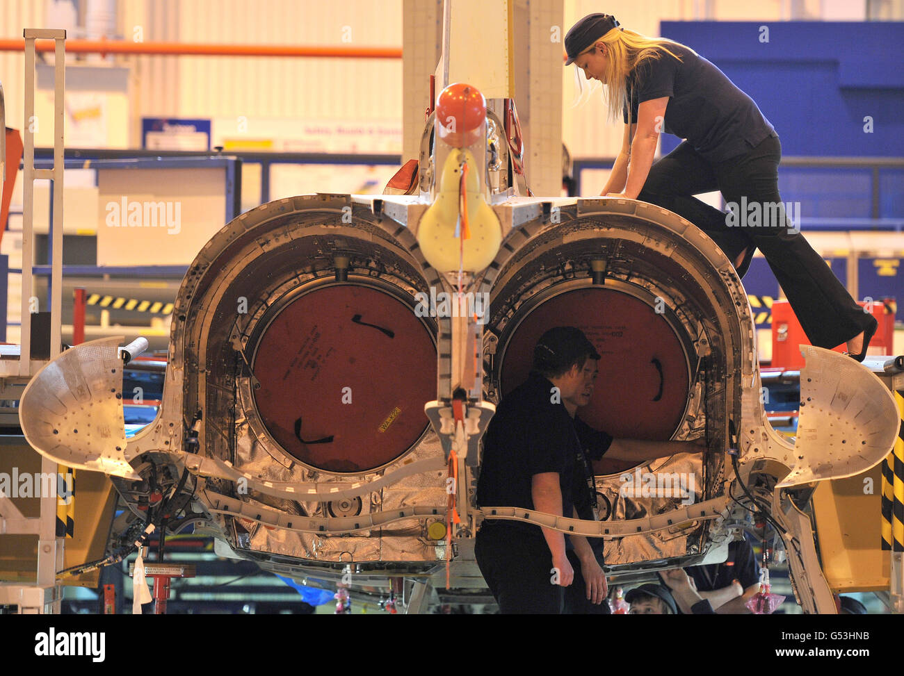 Apprentices work on the Eurofighter Typhoon at BAE Systems in Warton ...