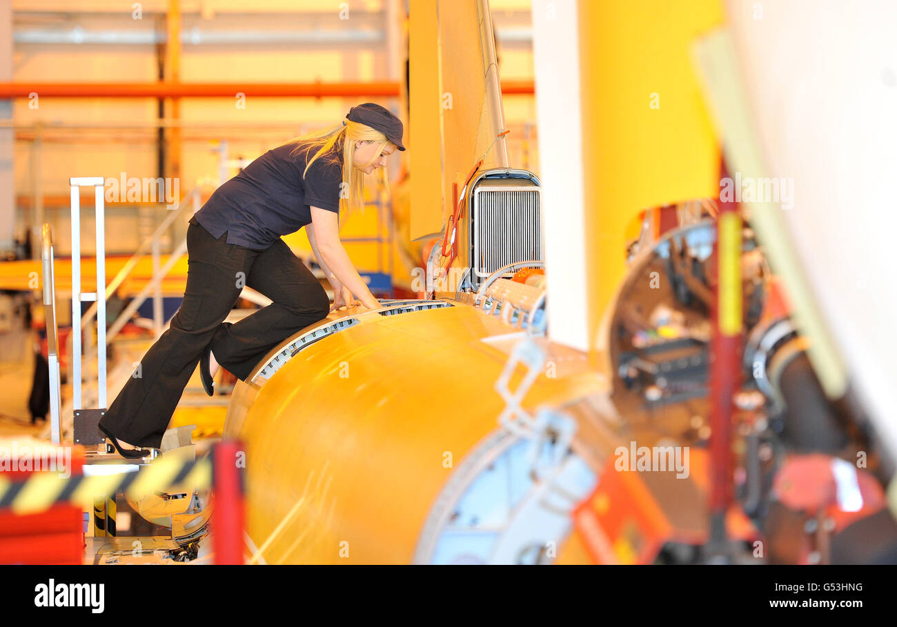 Apprentices work on the Eurofighter Typhoon at BAE Systems in Warton ...