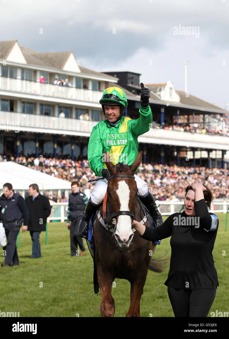 Timmy Murphy celebrates on Merigo after winning the The Coral Scottish ...