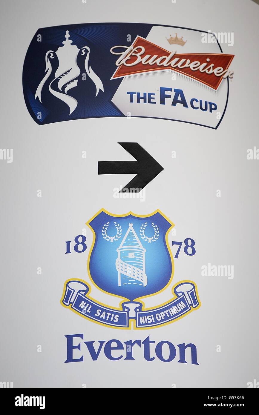 General view of sign directing everton fans around the ground hi-res ...