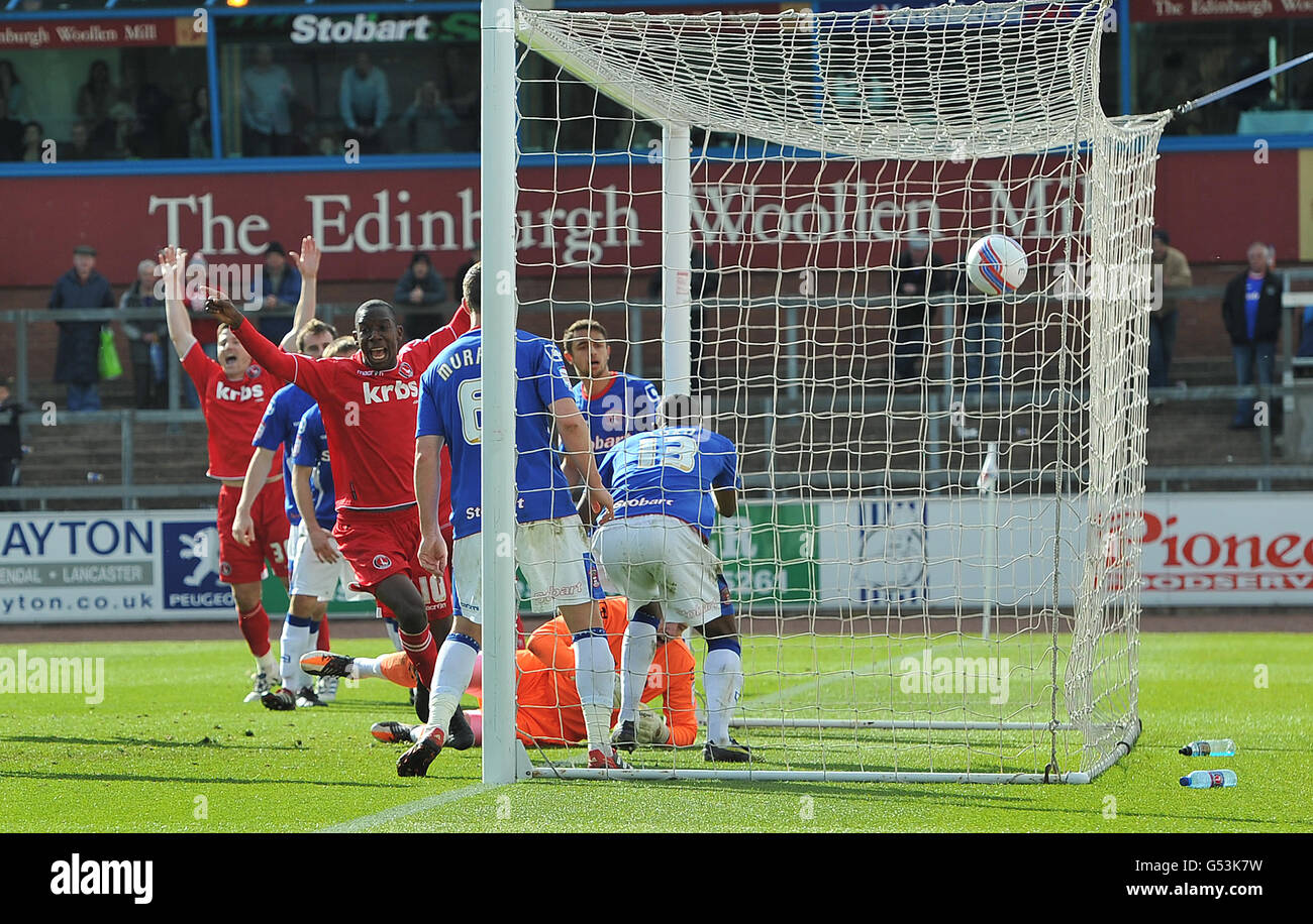 Charlton Athletic's Bradley Wright-Phillips scores the goal that put ...