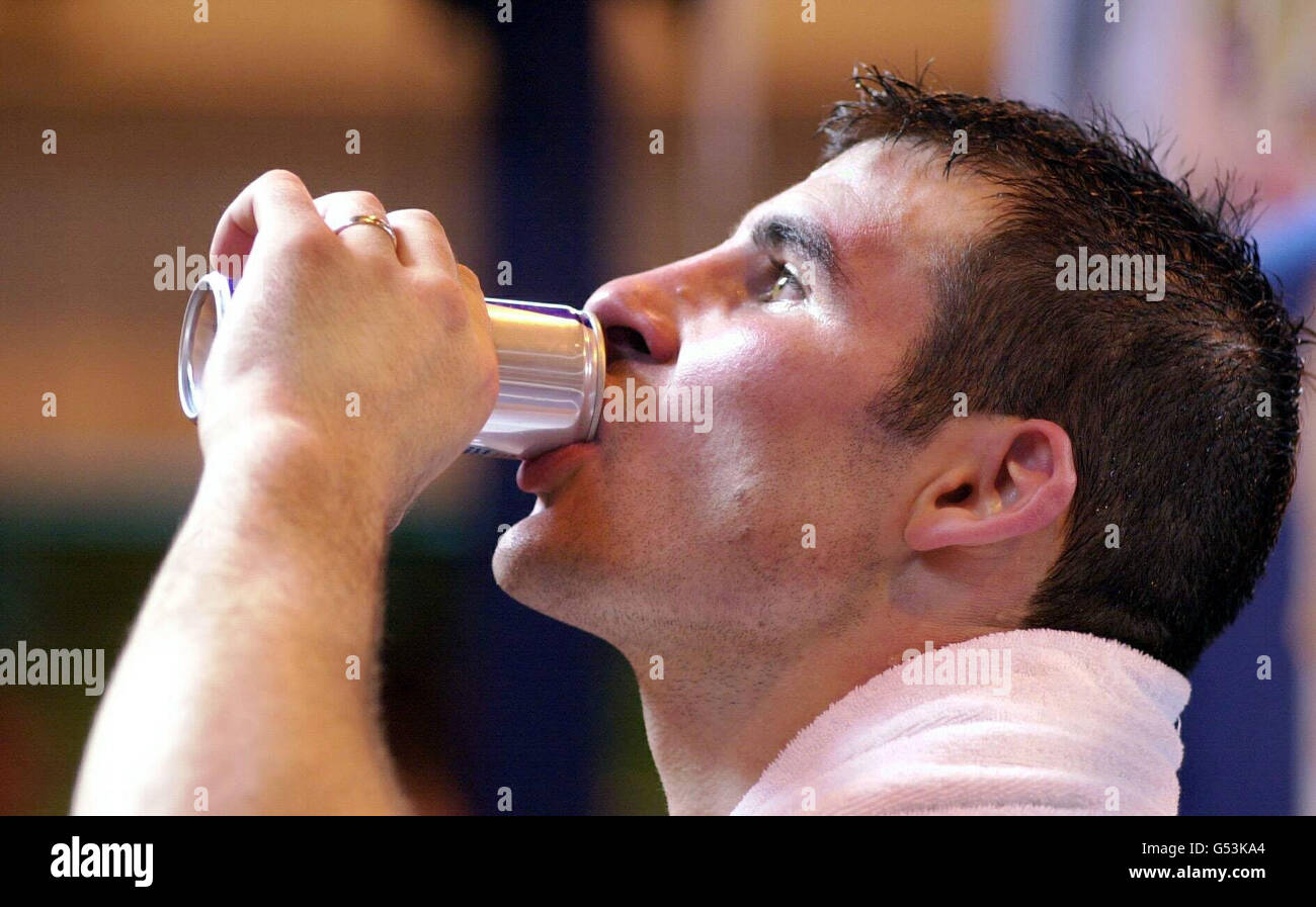 Welsh boxer Joe Calzaghe takes a breather during training for the ...