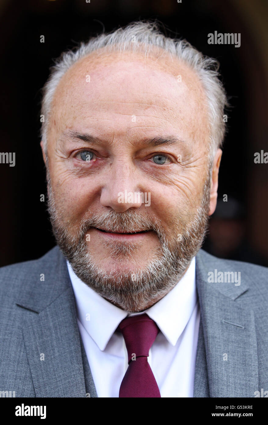 Bradford West MP George Galloway in front of the Houses of Parliament ...