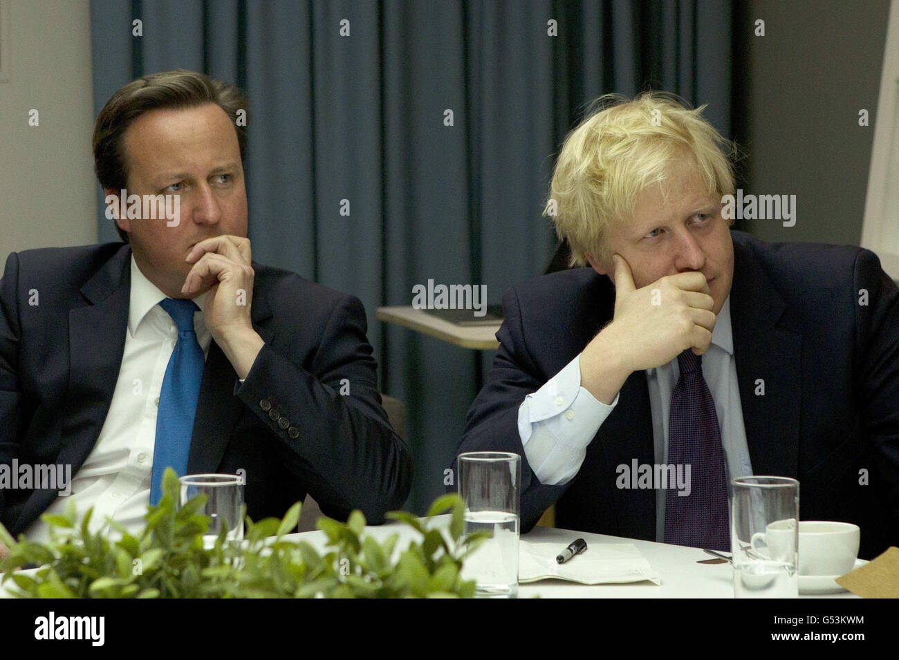 Prime Minister David Cameron (left) with London Mayor Boris Johnson as ...