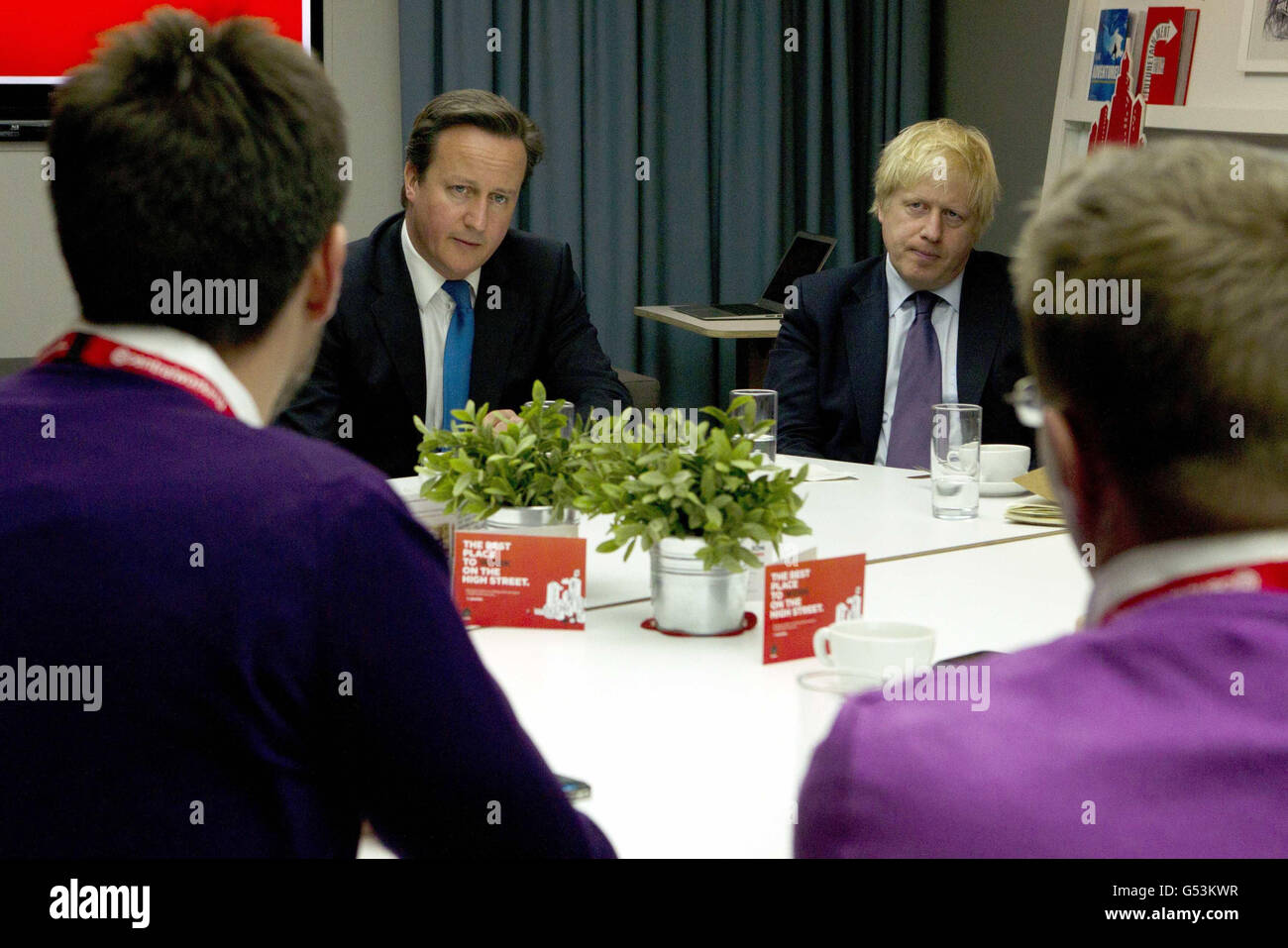 Prime Minister David Cameron (left) with London Mayor Boris Johnson as ...
