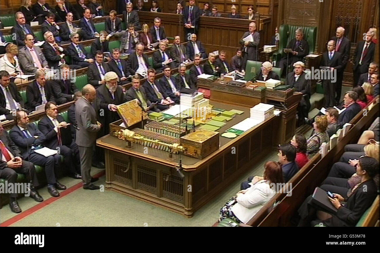 George Galloway is sworn in as the new MP for Bradford West before ...