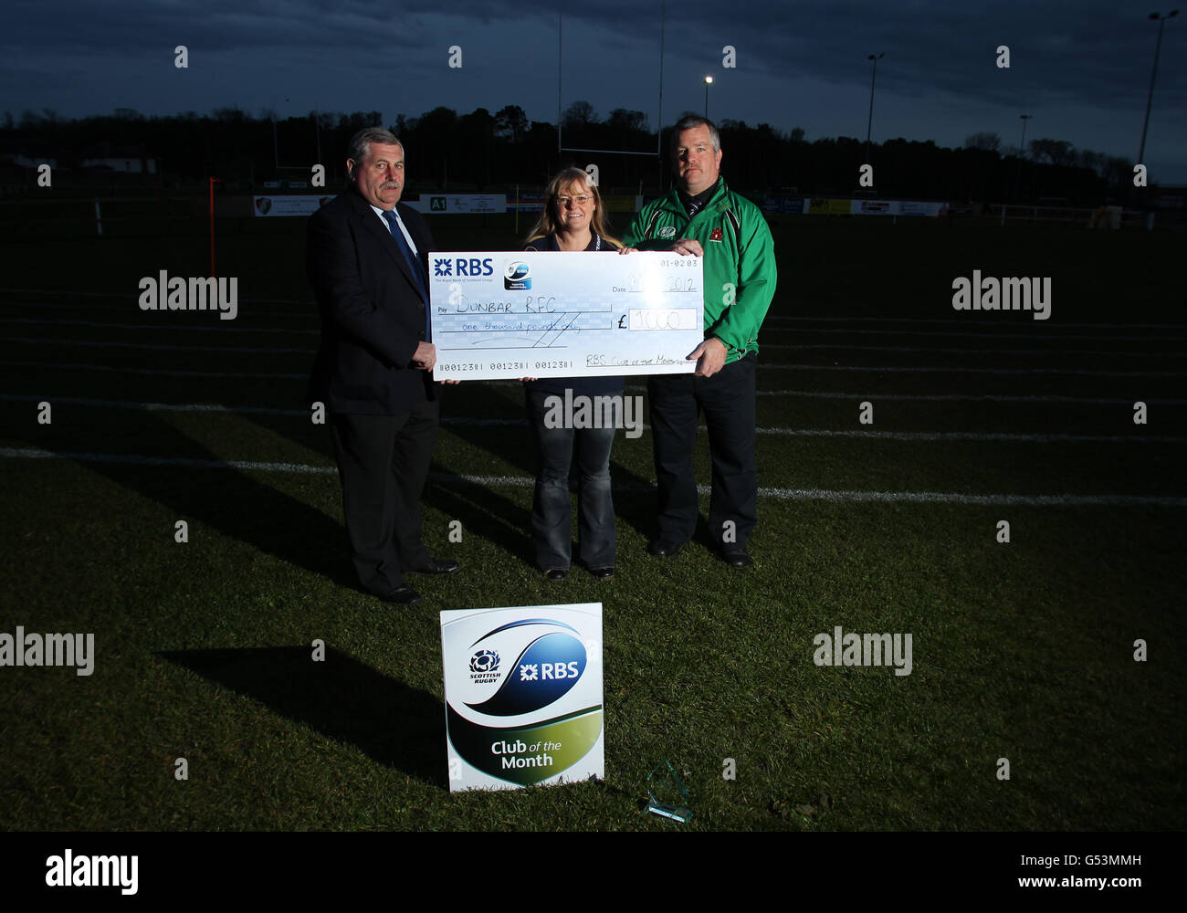 Rugby Union - RBS Club of the Month Presentation - Dunbar RFC Stock ...