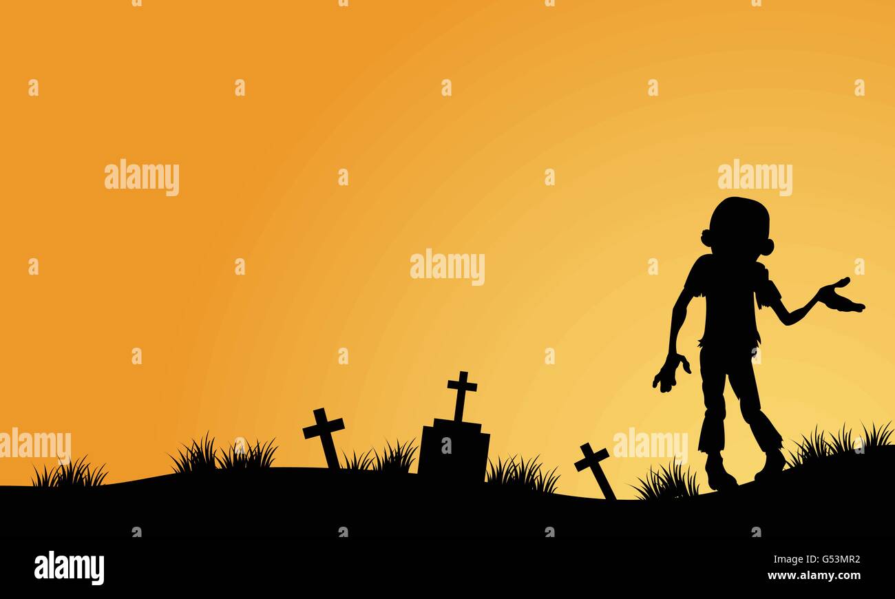Zombie in tomb halloween backgrounds Stock Vector Image & Art - Alamy