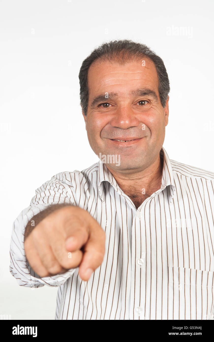Middle aged arab man pointing hi-res stock photography and images - Alamy