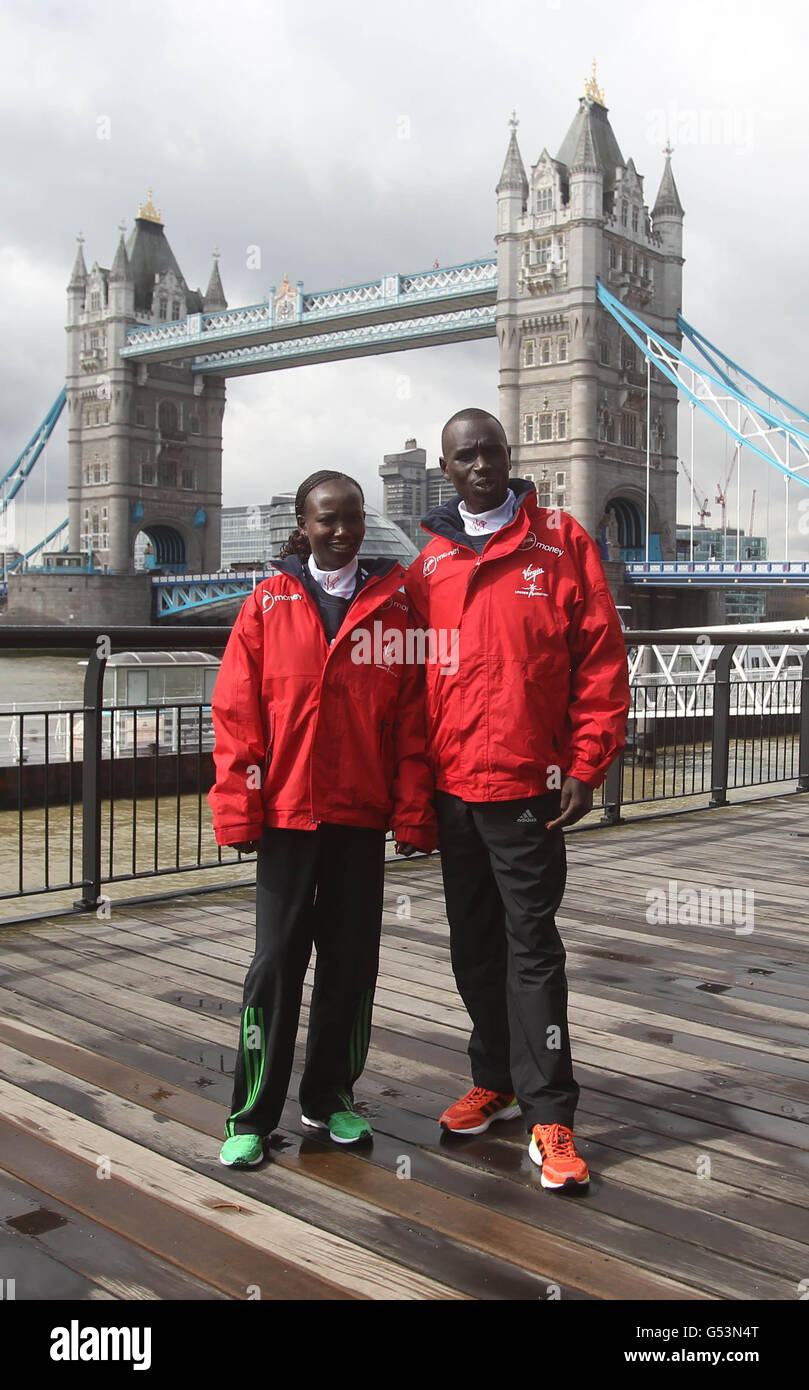 London Marathon defending champions Emmanuel Mutai and Mary Keitany ...