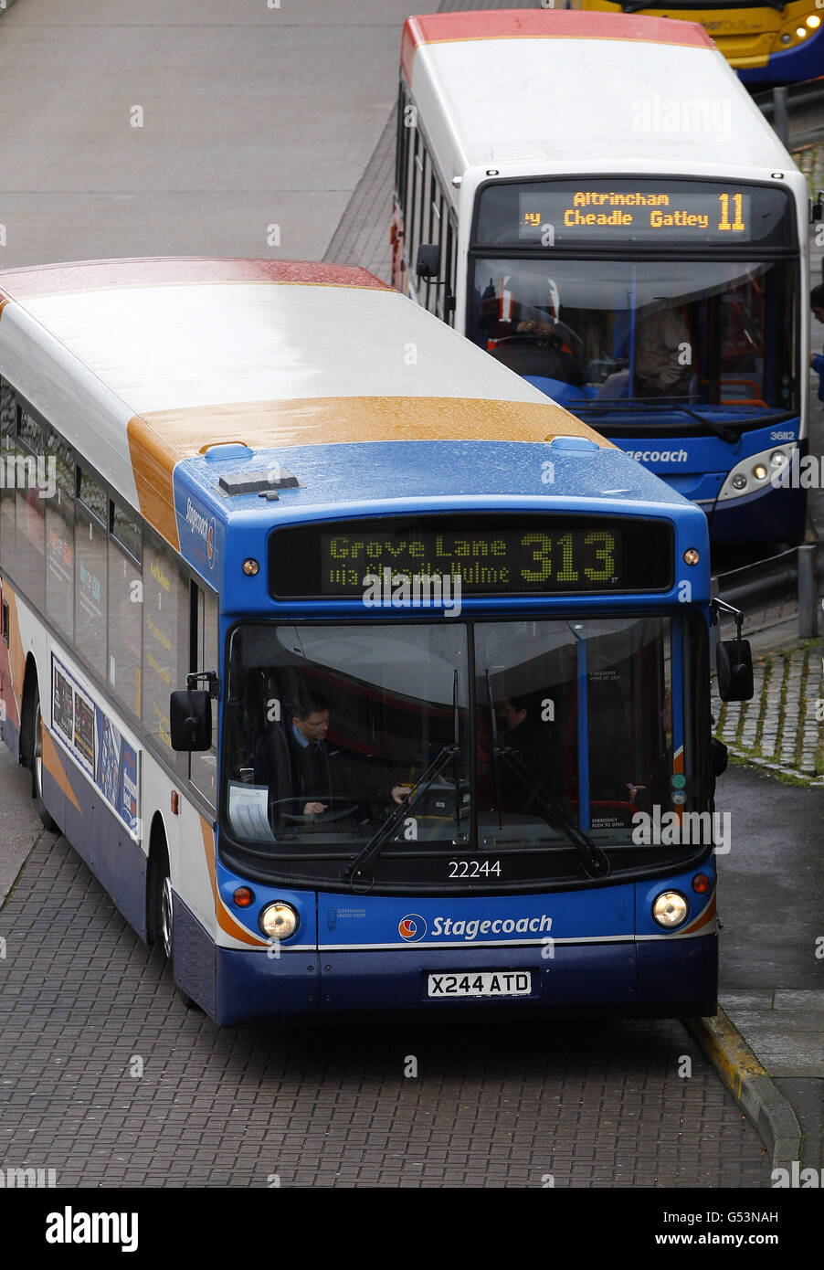 General view of Stagecoach buses in Stockport bus station Stock Photo ... General view of Stagecoach buses in Stockport bus station Stock Photo ...